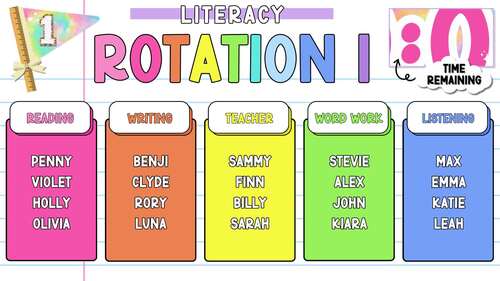 Preppy Brights Autoplay Timed Small Group Slides - Canva Pro/Education ...