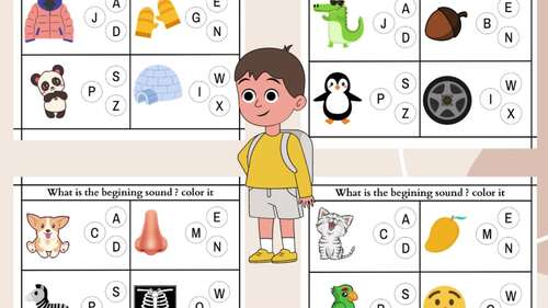 BUNDLE ALPHABET BEGINNING SOUNDS WORKSHEETS - LETTER WORK AND BEGINNING ...