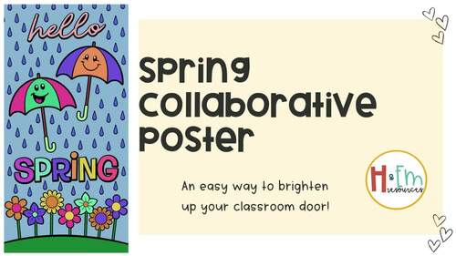 Spring Collaborative Poster Coloring Activity | April Bulletin Board ...