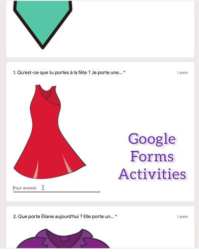 Les vêtements French Clothing and Colors Digital and Printable ...