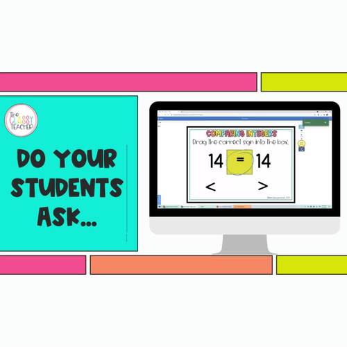 Comparing Integers Boom Cards by The Classy Teacher | TPT