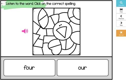 Color by Sight Words | Primer | Digital BOOM CARDS™ | Set 1 | TPT