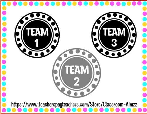 Black and White Table Numbers, Table, Team and Group Numbers, Editable ...