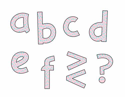 Printable Boho Spotty Bulletin Board Alphabet Letter, Wall Display, Letters