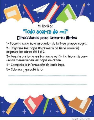 All About Me Flip Book Spanish Back to School Todo Sobre Mi Espanol