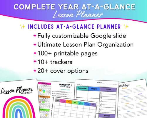 Academic Year At-A-Glance Lesson Plan Bundle from MyTeacherGrams