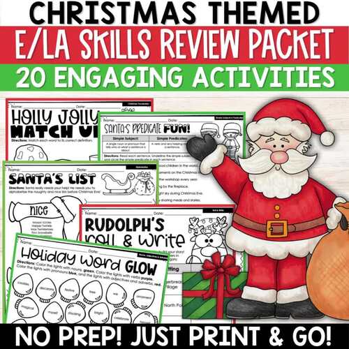 Christmas Reading and Language Arts Worksheets Winter Activities 3rd ...