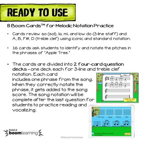 Build-a-Song Melodic Edition "Apple Tree" Distance Learning Boom Cards