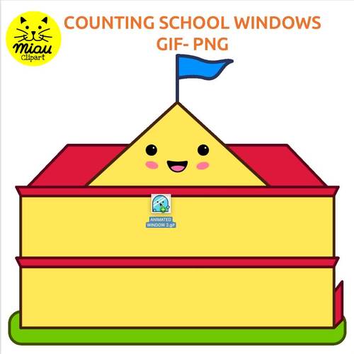 Counting School Windows Clip Art | Back To School | Gif - Png by Miau ...