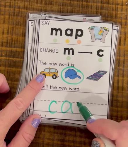 Initial Phoneme Substitution Task Cards: Identify and Spell Phoneme ...