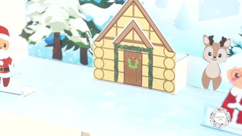 Santa's House Scene 3D Craftivity - 100% Editable by Creative Lab