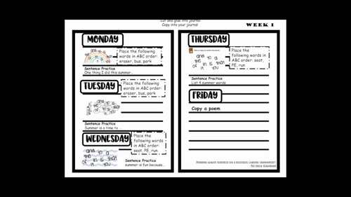YEAR LONG ELA Weekly Student Writing Journal Entries by The Green ...