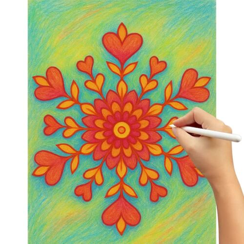 Mandala Snowflake Coloring Pages | 10 Unique Designs + Color Cover ...