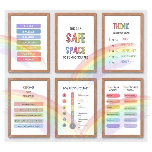 Rainbow Calming Corner Posters for Kids | 12 Calm Down Printables | SEL ...