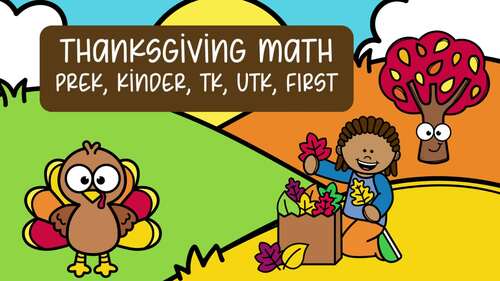 Thanksgiving Math Worksheets No Prep Turkeys PreK Kindergarten First TK UTK