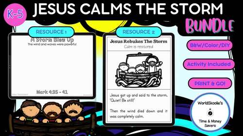 BUNDLE: Jesus Calms The Storm - Bible Story Booklet, Activities ...