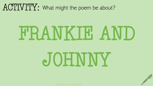 Frankie and Johnny Ballad Analysis (L2) by English with Kayleigh