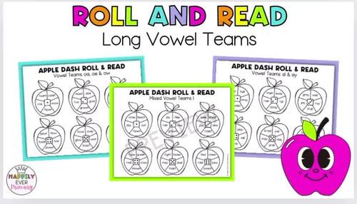 Back to School Roll and Read Fluency Practice Games | Long Vowel Teams