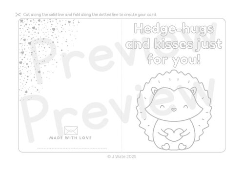 Valentine’s Day Card Making Templates | Printable DIY Hearts Day Worksheets