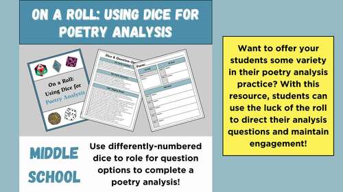 On a Roll: Using Dice for Poetry Analysis by MaestraSwanson | TPT