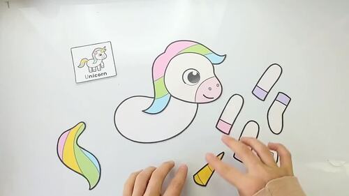 Unicorn Craft Letter U Mythical Animals Alphabet Coloring Cut and Paste ...
