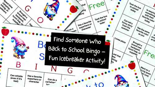 Find Someone Who Summer Recap First Day Icebreaker Bingo Back to School ...