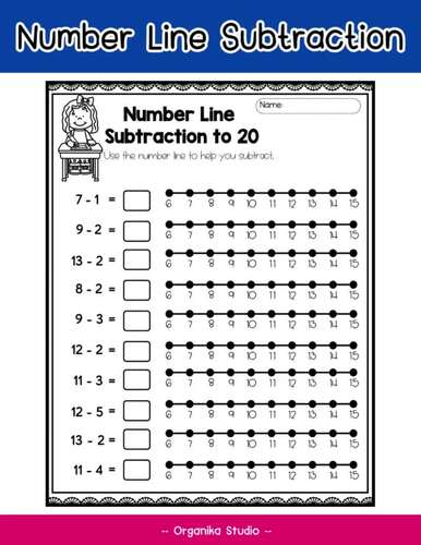 Number Line Subtraction to 20 |Number Line to 20 Worksheets | TPT