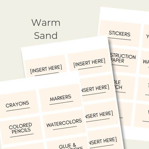 Neutral Craft Bin Labels | Editable Canva Template for Art Supply ...