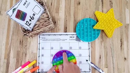 Addition to 20 Fidget Bubble Poppers | Pop it, Solve it | Math Centers