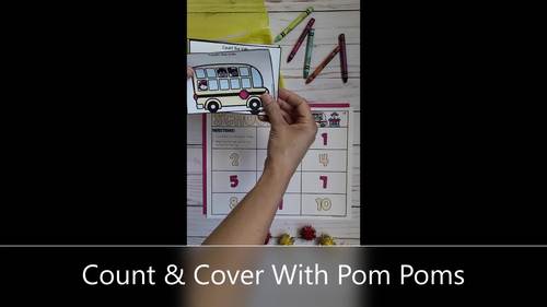 Back to School Counting to 20 Number Matching Task Cards Kindergarten Math