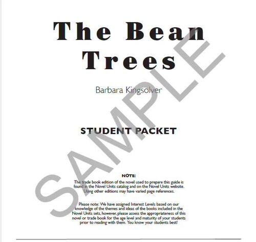 The Bean Trees Novel Units® Student Packet Novel Study | TPT