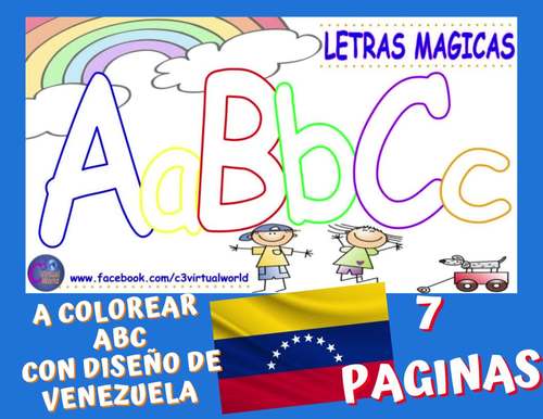 COLECCION LETRAS MAGICAS - ABC COLOREAR BANDERA VENEZUELA - NIÑO/NIÑA