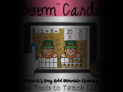 Boom™ Cards St Patrick's Day Leprechaun Add Movable Charms Grades 1st-2nd