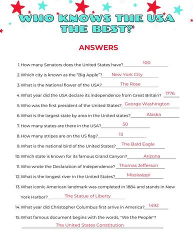 USA Trivia | 4th of July Game | Who Knows the USA Best? | USA Game ...