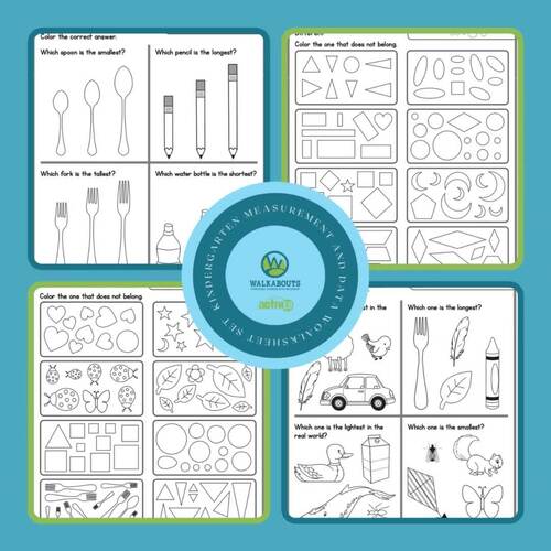Kindergarten Math Measurement and Data Classifying Objects Walksheet Set 1
