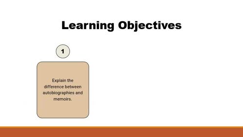 Autobiography Memoir Introduction PowerPoint Presentation with Teacher ...