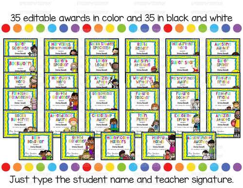 End of the Year Awards EDITABLE {Color and B/W} by Star Kids | TPT