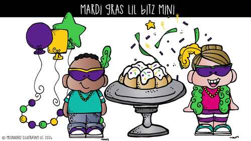 Mardi Gras clip art, Lil Bitz Mini by Melonheadz Clipart | TPT