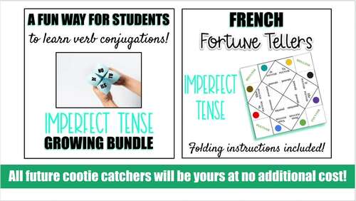 French Imperfect Tense Verbs Fortune Teller BUNDLE - Cootie Catchers