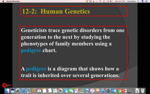 Biology Lecture Video/Human Genetics/Flipped Classroom/Edpuzzle Ready