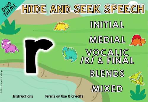 Hide & Seek Speech - Articulation Game - /r/ Dinosaur Theme - Boom ...