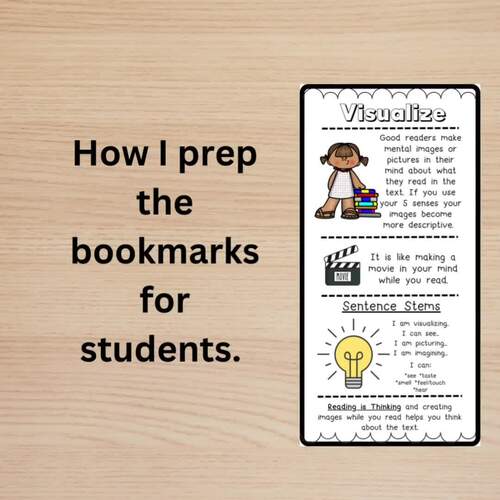 Reading Comprehension Strategy Visualizing Bookmarks by Teachables HQ