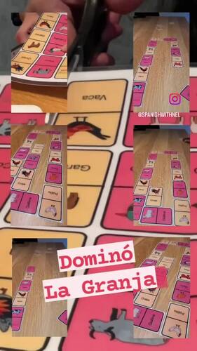 Dominó de los Animales de la Granja | Farm Animal dominoes in Spanish ...