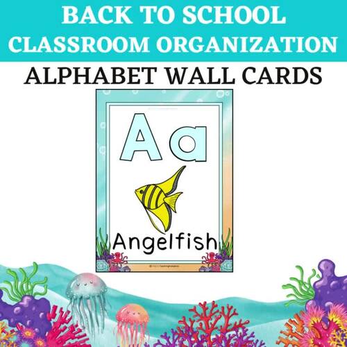 ALPHABET WALL CARDS | CLASSROOM DECOR | BACK TO SCHOOL | OCEAN THEME