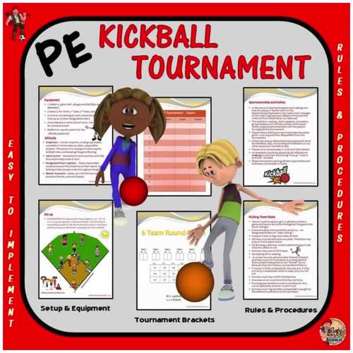 PE Games & Activities - Kickball Rules & School Tournament Resource for ...