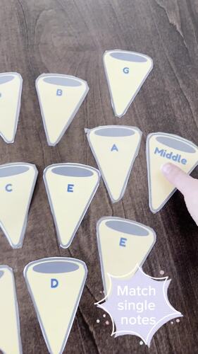 Treble Clef Notes Matching Game for Elementary Music Centers (Ice Cream ...