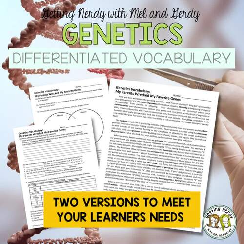 Genetics Vocabulary - Differentiated Science Reading Passages & Questions