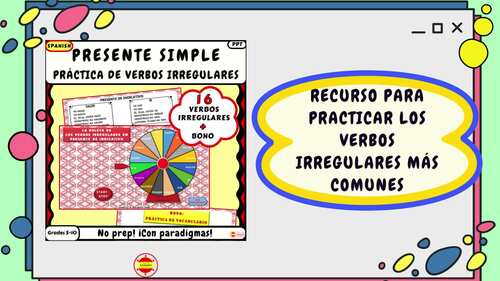 Spanish present tense irregular verb conjugation practice El juego de ...