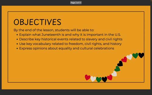 Understanding Juneteenth: EL Lesson Presentation (B1+) | TPT