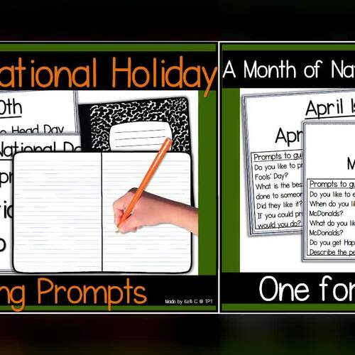 Journal Writing Prompts for The National Holidays in April by Kelli C
